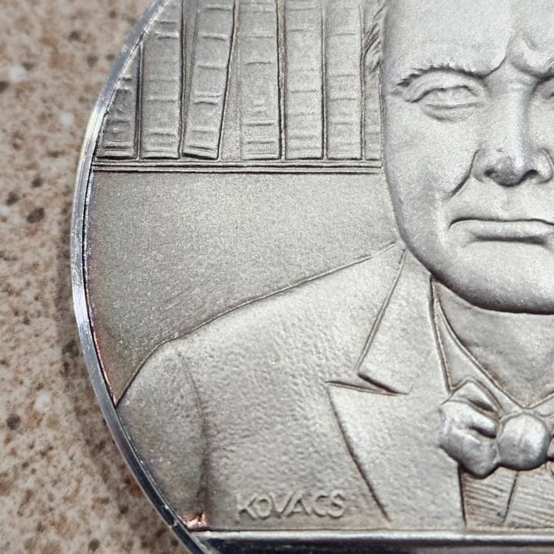 1965 Death Of Winston Churchill Very Well Alone Silver Medallion ...