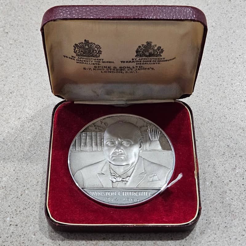 1965 Death Of Winston Churchill Very Well Alone Silver Medallion ...