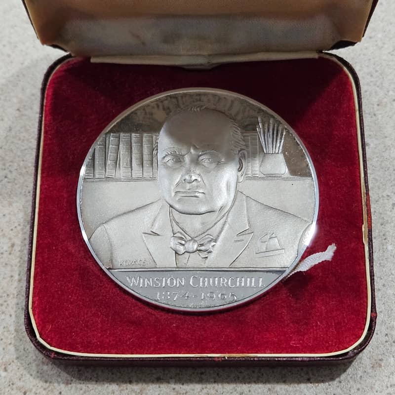 1965 Death Of Winston Churchill Very Well Alone Silver Medallion ...