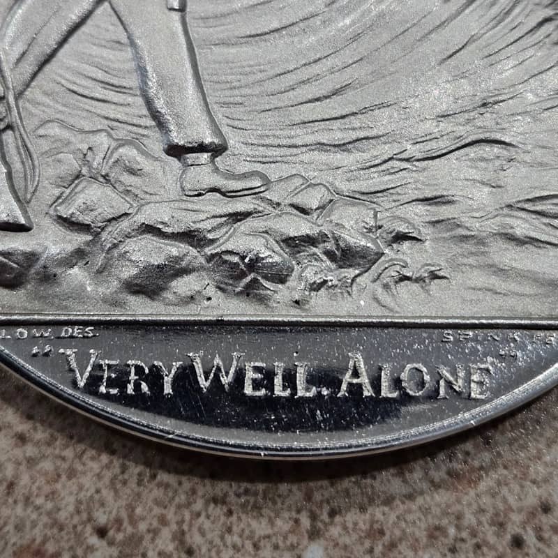 1965 Death Of Winston Churchill Very Well Alone Silver Medallion ...