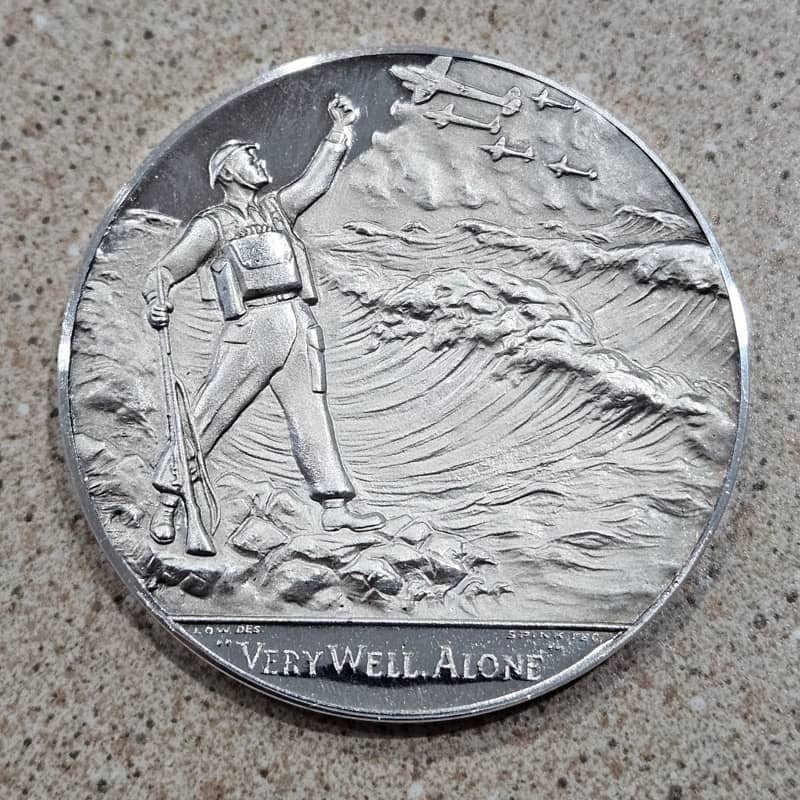 1965 Death Of Winston Churchill Very Well Alone Silver Medallion ...